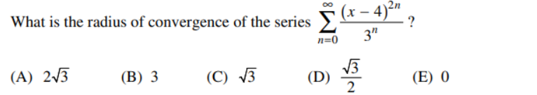Solved What is the radius of convergence of the series | Chegg.com