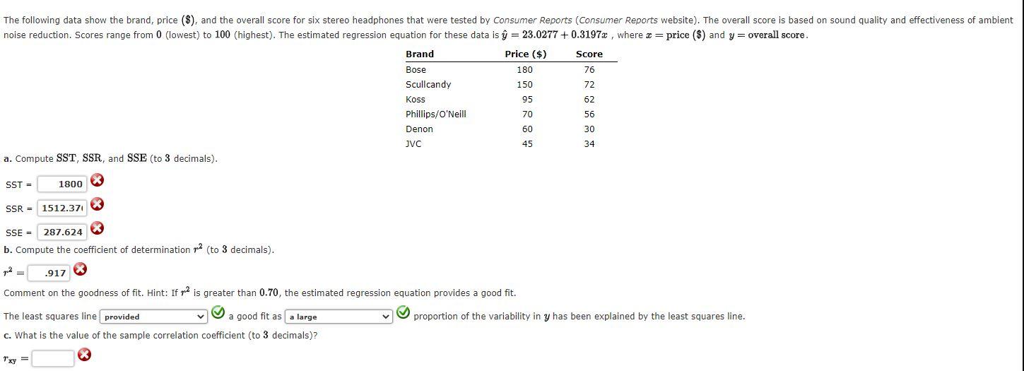 Solved noise reduction. Scores range from 0 (lowest) to 100 | Chegg.com