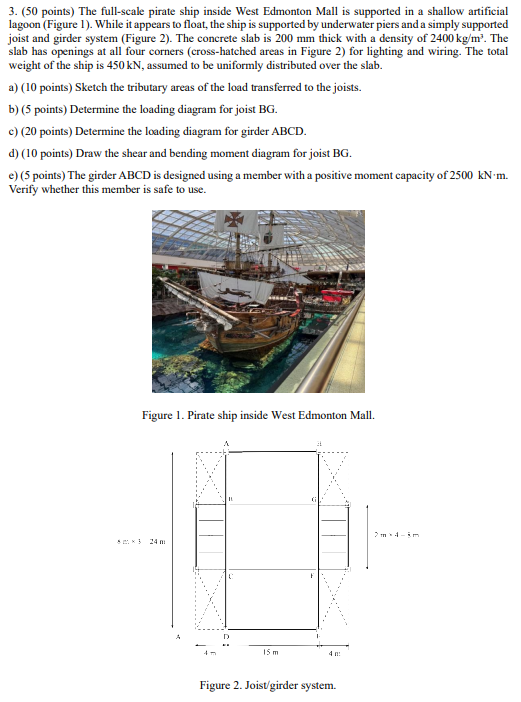 Solved 3. ( 50 ﻿points) ﻿The full-scale pirate ship inside | Chegg.com