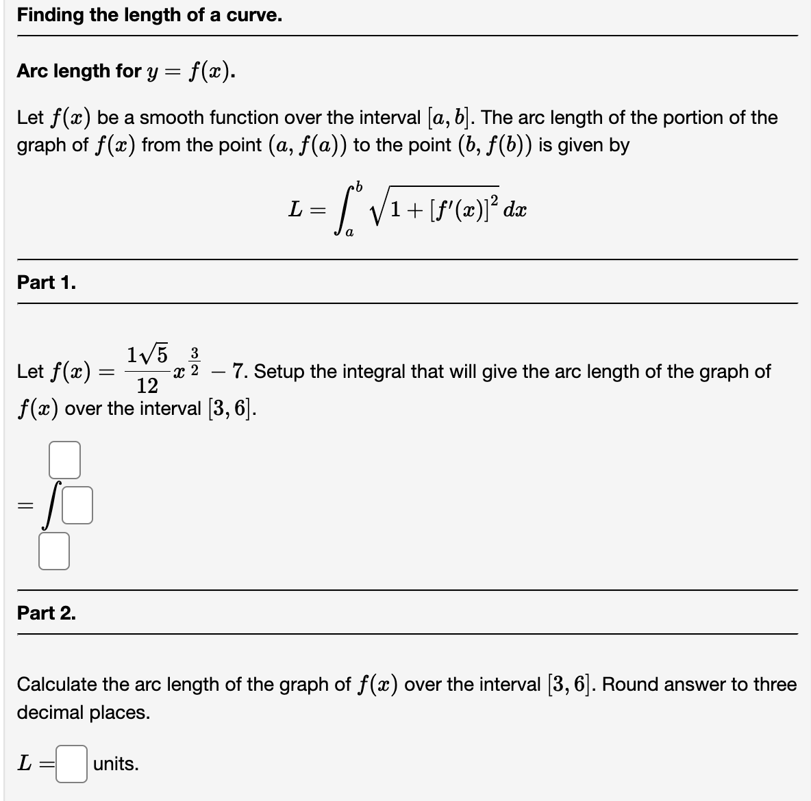 Solved Finding the length of a curve.Arc length for | Chegg.com