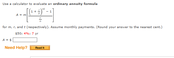 Solved Use a calculator to evaluate an ordinary annuity | Chegg.com