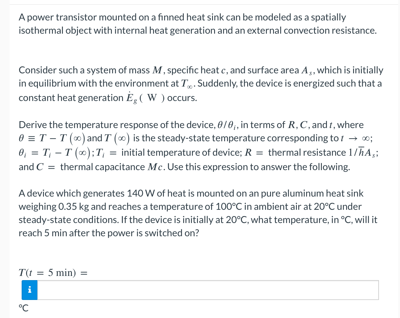 Solved A power transistor mounted on a finned heat sink can | Chegg.com