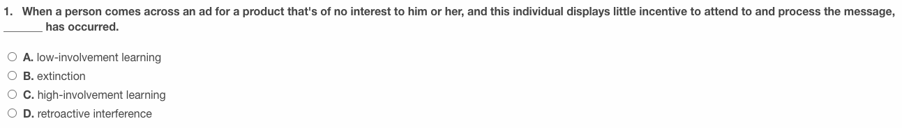 Solved 1. When a person comes across an ad for a product | Chegg.com