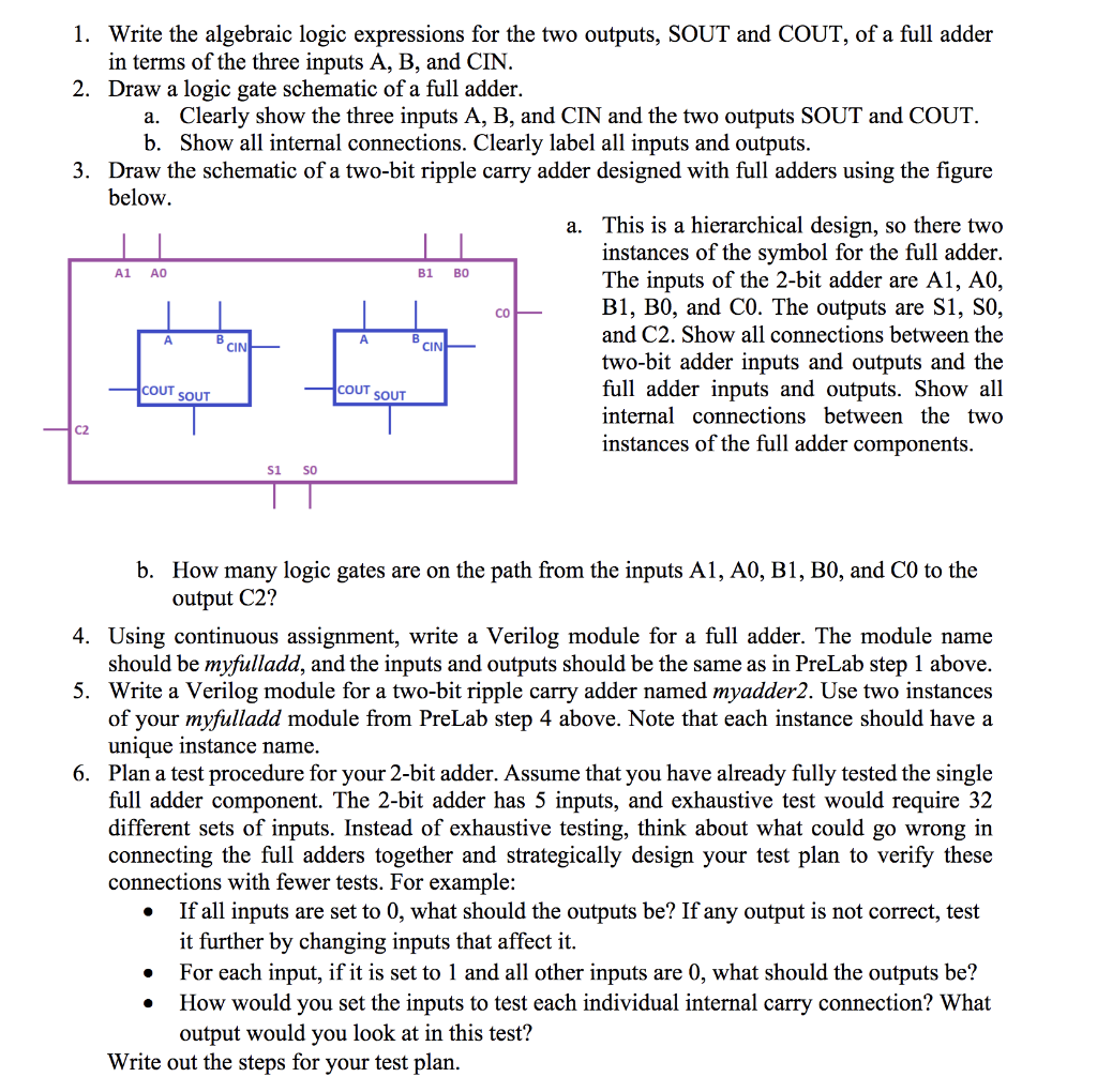 Solved PROBLEM STATEMENT A logic circuit is needed to add | Chegg.com