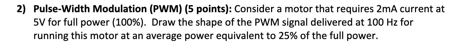 Solved 2) Pulse-Width Modulation (PWM) (5 points): Consider | Chegg.com