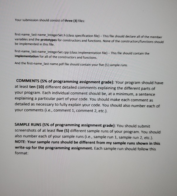 Solved Your submission should consist of three (3) files: | Chegg.com