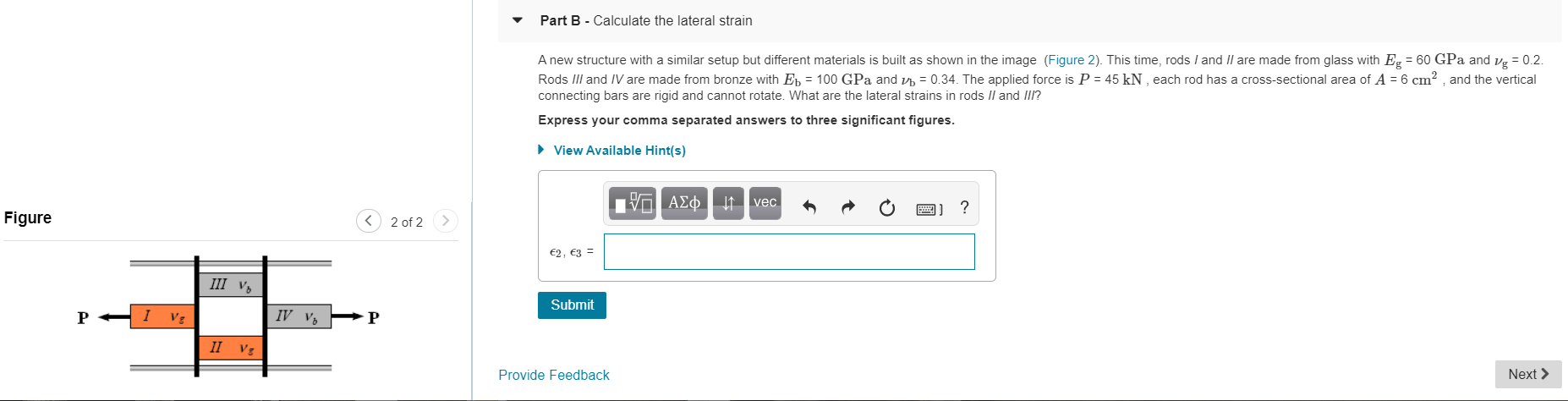 Solved Part B - Calculate the lateral strain A new structure | Chegg.com