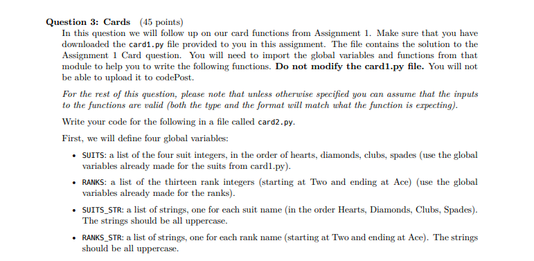 Solved Card Game in Python in Thonny IDE Have learned up to | Chegg.com
