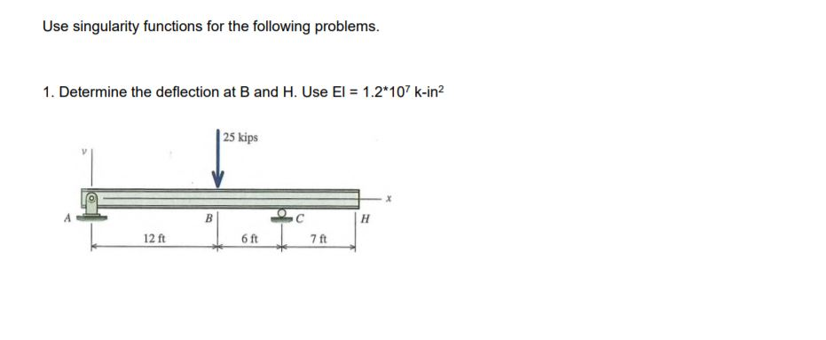 Solved Use singularity functions for the following problems. | Chegg.com