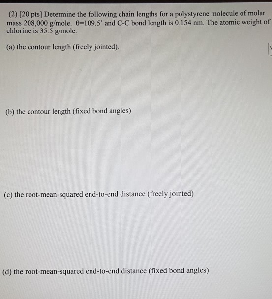 Solved (2) [20 pts] Determine the following chain lengths | Chegg.com