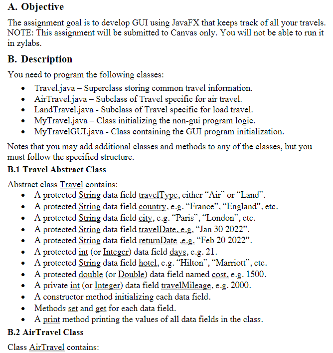 Solved A. Objective The assignment goal is to develop GUI | Chegg.com