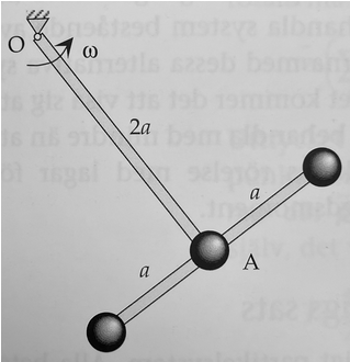 Solved Three particles, each with mass m, are connected by | Chegg.com