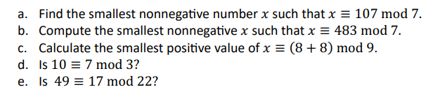 Solved a. Find the smallest nonnegative number x such that | Chegg.com