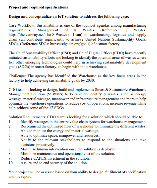 Solved Project and required specifications Design and | Chegg.com