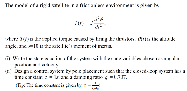 The Model Of A Rigid Satellite In A Frictionless