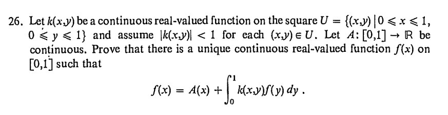 Solved 26. Let k(xy) be a continuous real-valued function on | Chegg.com