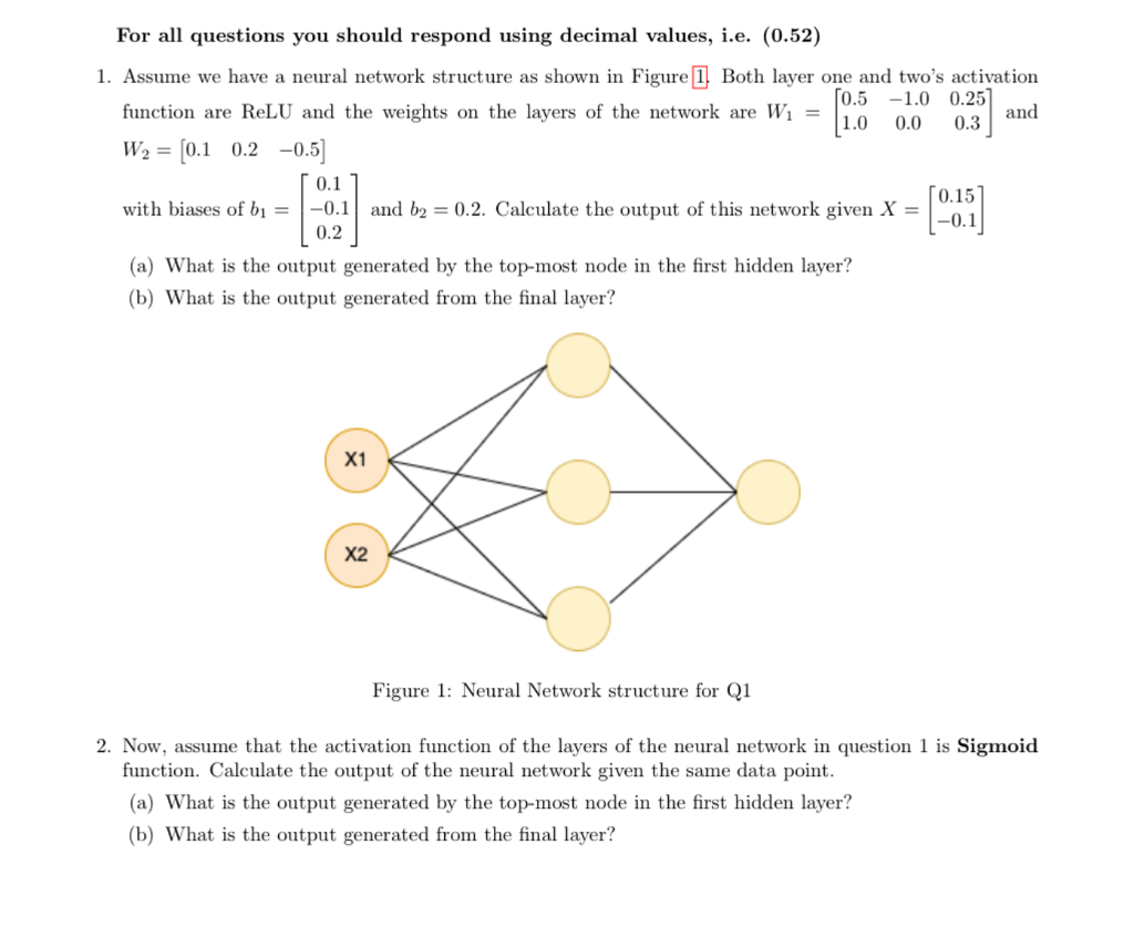 Solved For all questions you should respond using decimal | Chegg.com