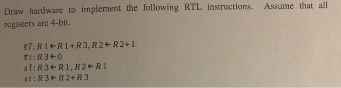 Solved Draw hardware to implement the following RTL | Chegg.com
