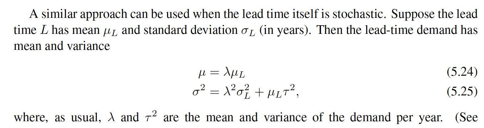 A similar approach can be used when the lead time | Chegg.com
