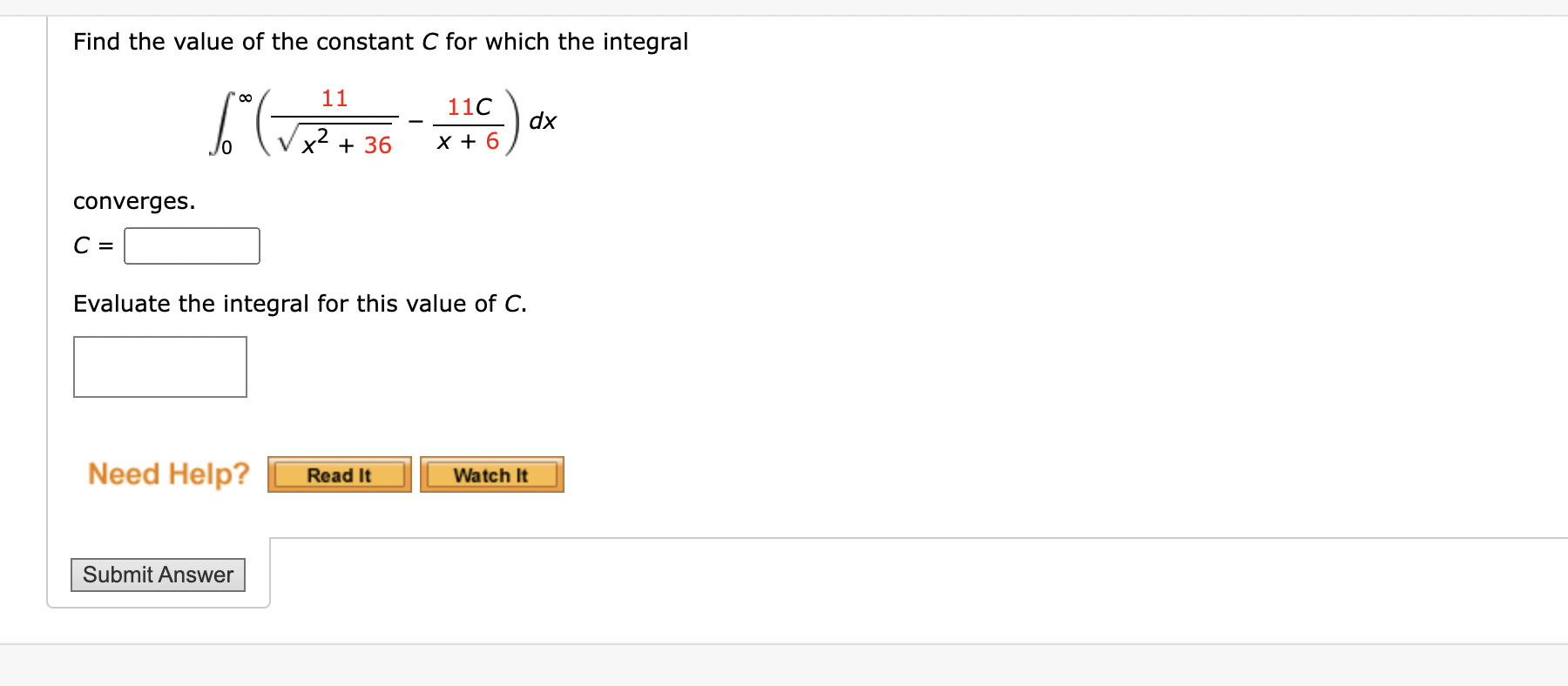 Solved Find the value of the constant C for which the | Chegg.com