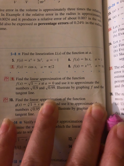 Solved ive error in the volume is approximately three times | Chegg.com