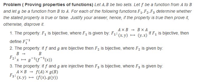 Solved Problem (Proving properties of functions) Let A, B be | Chegg.com
