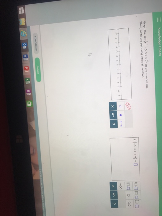 Solved Graph the set {x|-5 lessthanorequalto x