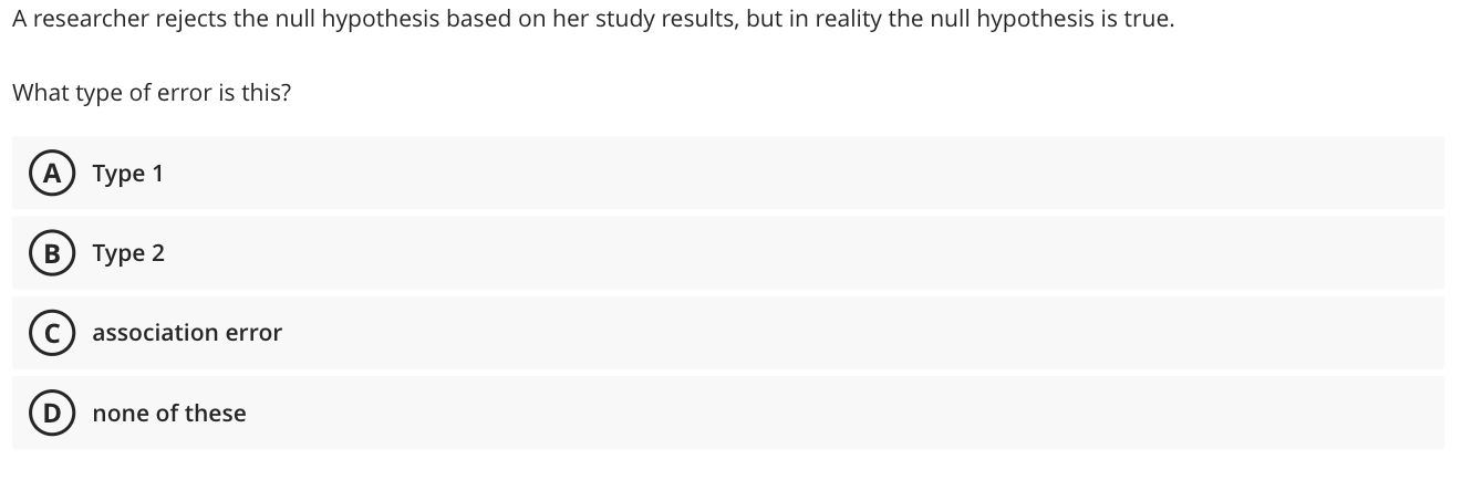 Solved A researcher rejects the null hypothesis based on her | Chegg.com