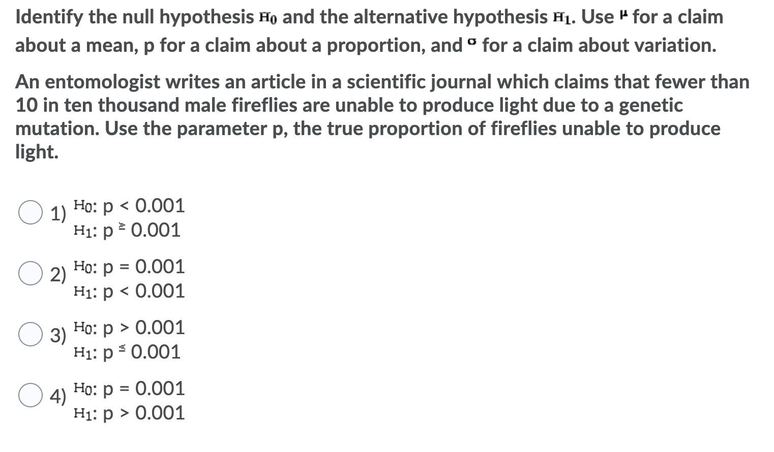 Solved Identify the null hypothesis, alternative hypothesis, | Chegg.com