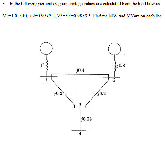 Solved In the following per unit diagram, voltage values are | Chegg.com