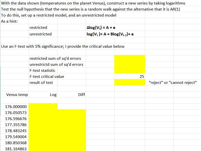 With the data shown (temperatures on the planet | Chegg.com