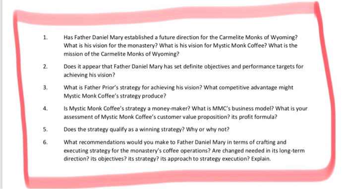 Solved Mystic Monk Coffee David L. Turnipseed University of | Chegg.com