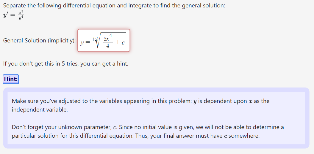 Solved Separate the following differential equation and | Chegg.com