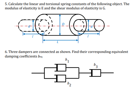 Solved 5. Calculate the linear and torsional spring | Chegg.com