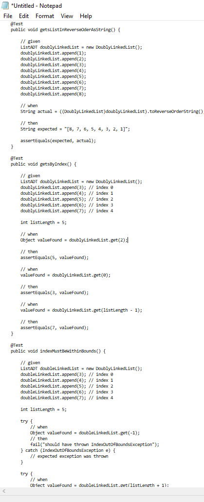 Solved public class DoublyLinkedList implements ListADT | Chegg.com