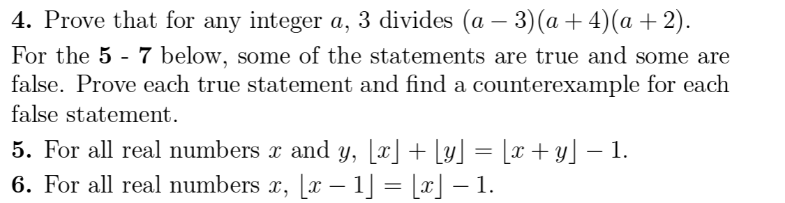 Solved 4 Prove That For Any Integer A3 Divides 