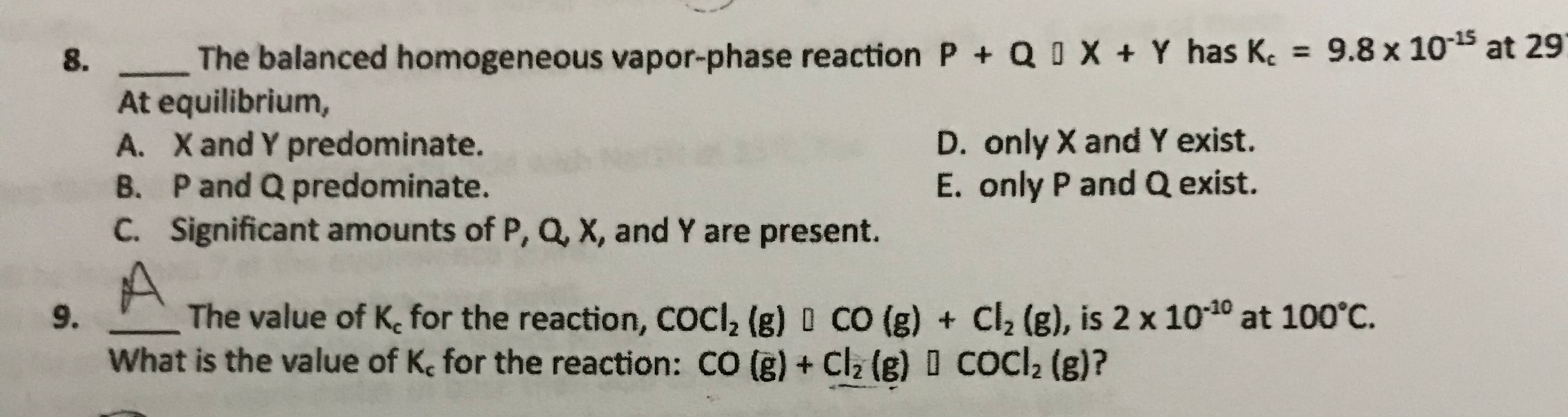 Solved The balanced homogeneous vapor-phase reaction P + QOX | Chegg.com