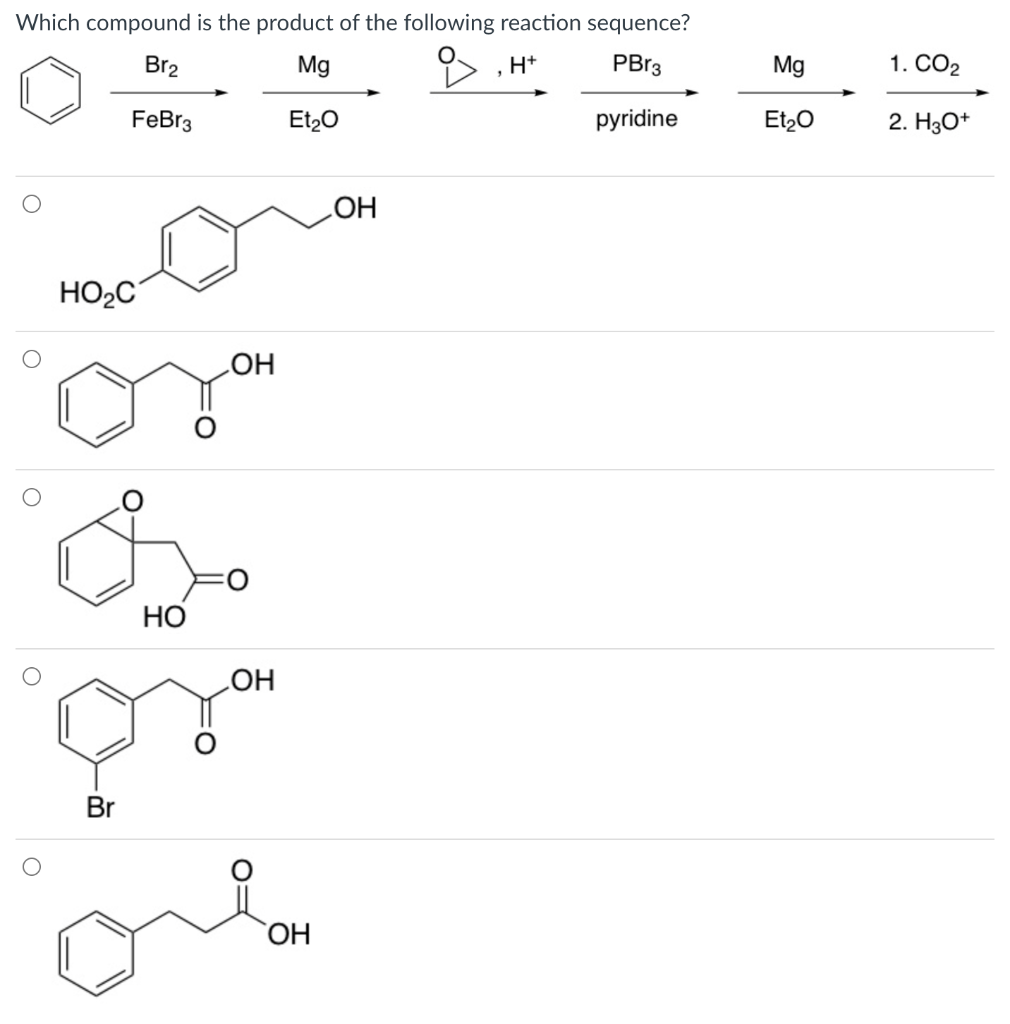 Solved Which compound is the product of the following | Chegg.com