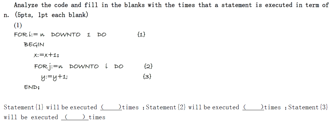 Solved Analyze the code and fill in the blanks with the | Chegg.com