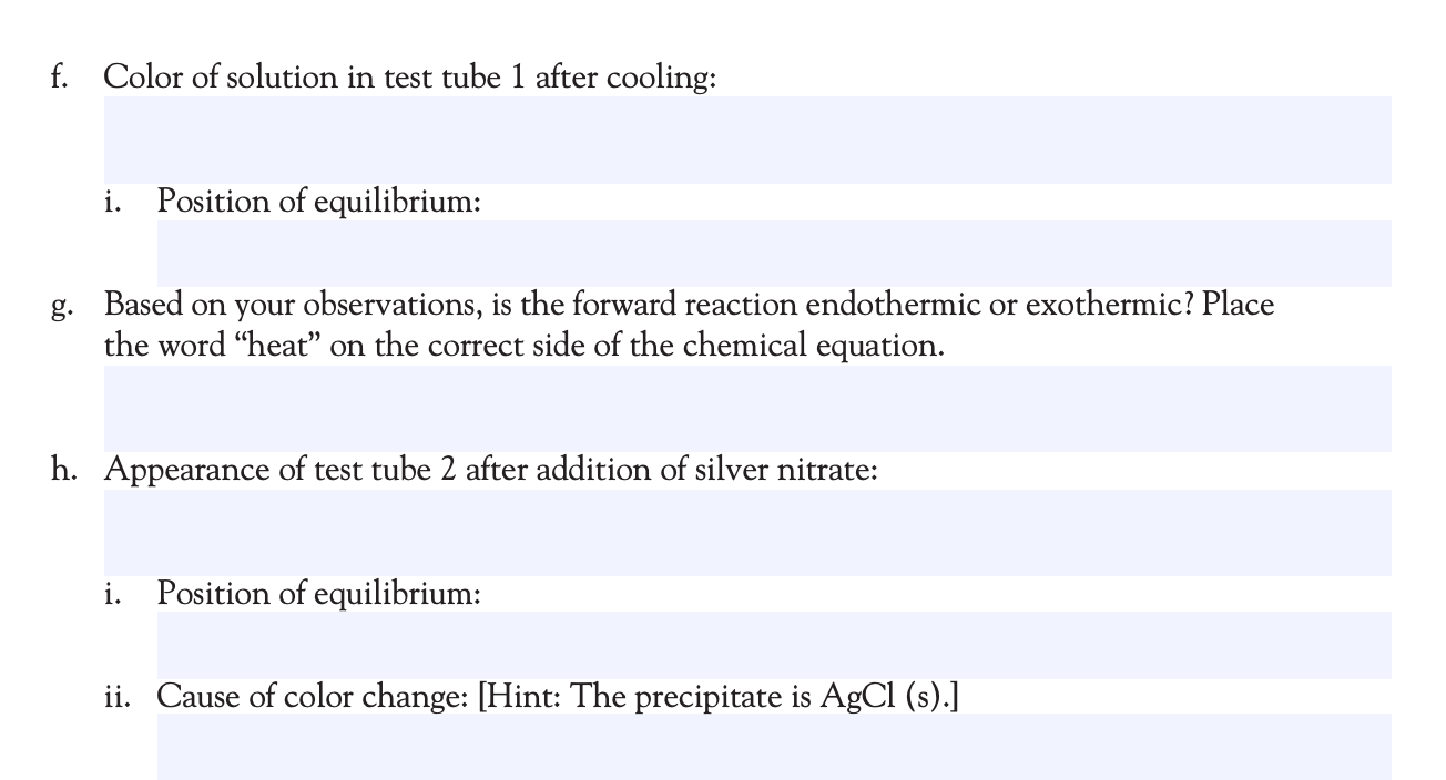 Solved II. Cobalt(II) Equilibrium The second equilibrium you | Chegg.com