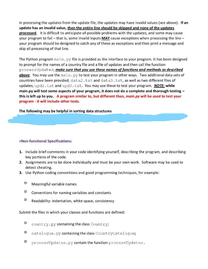 CS1026: Assignment 3 Country Classes Due: Thursday, | Chegg.com