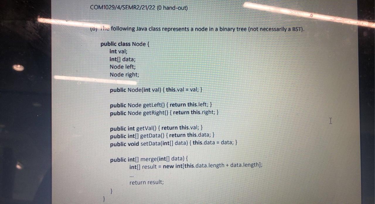 COM1029/4/SEMR2/21/22 (0 hand-out) (D) e following | Chegg.com