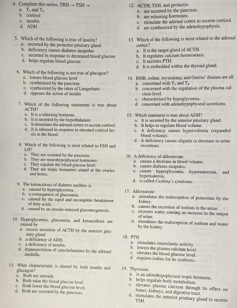 Solved 20. A patient has been receiving a large dose of | Chegg.com