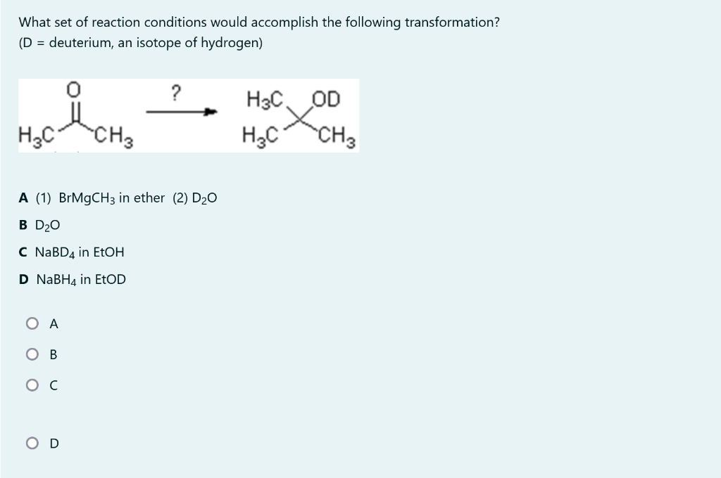 Solved What set of reaction conditions would accomplish the | Chegg.com