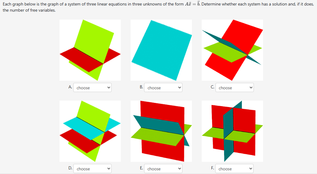 Solved 8ξEach graph below is the graph of a system of three | Chegg.com