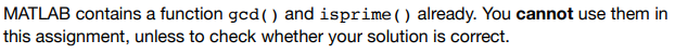 Solved MATLAB contains a function ged() and isprime () | Chegg.com