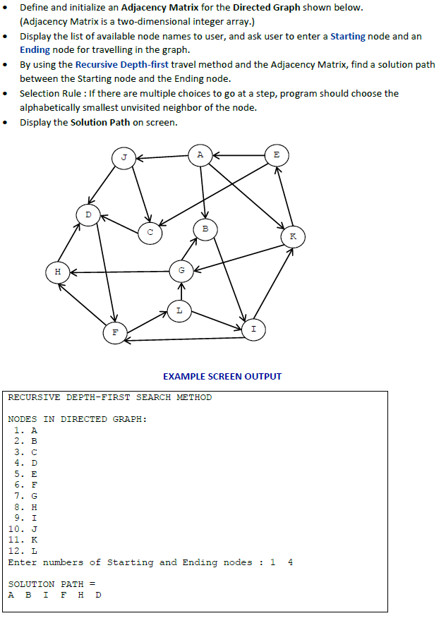 Solved Define and initialize an Adjacency Matrix for the | Chegg.com
