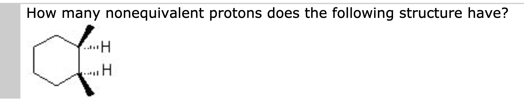 Solved How many nonequivalent protons does the following | Chegg.com