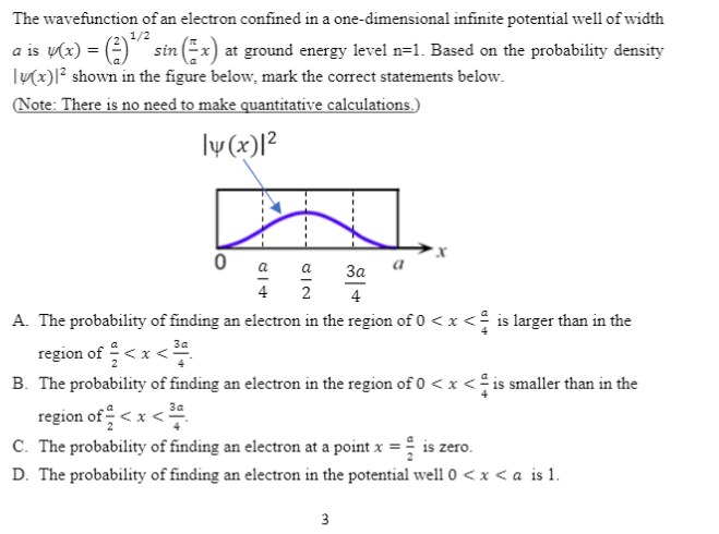 Solved 1 2 The Wavefunction Of An Electron Confined In A