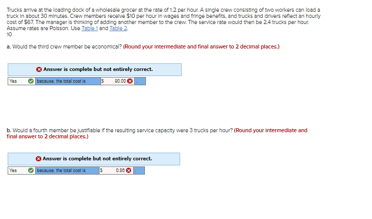 Solved Trucks arrlve at the loading dock of a wholesale | Chegg.com